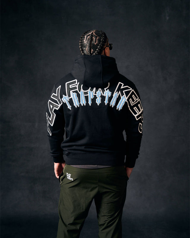 PFK x Trapstar Irongate Hoodie Black/Cool Blue – Geedup Co. US