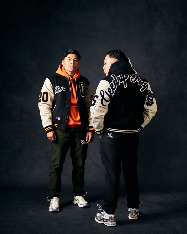 Geedup x Trapstar Letterman Jacket Black/Cream/Orange – Geedup Co. US
