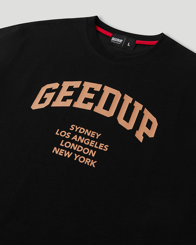 Geedup x Arrdee Cities T-Shirt Black/Peach – Geedup Co. US